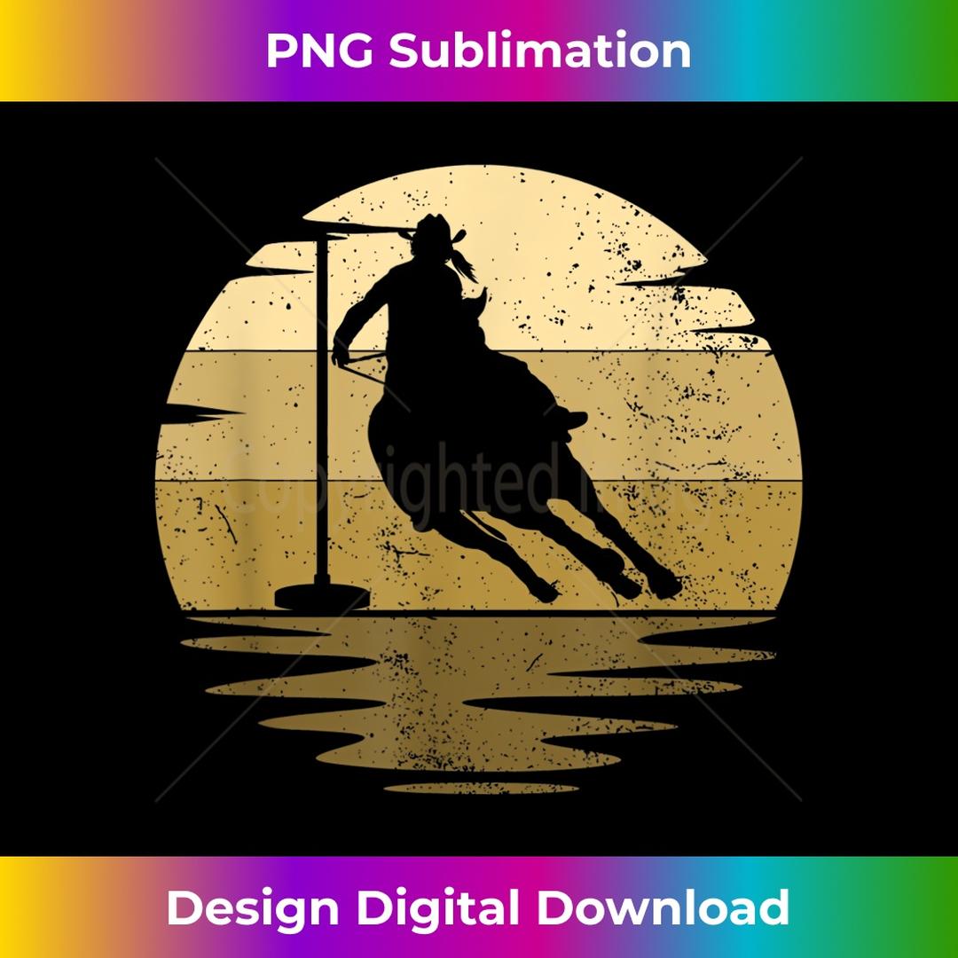 Retro Cowgirl Riding Horse Silhouette Rodeo Pole Bending 2 - | Inspire ...