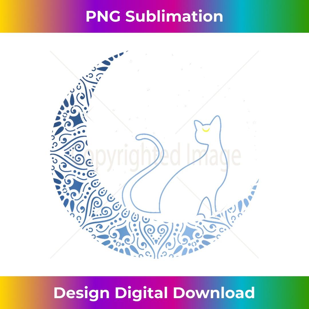 Black Cat Crescent Moon Design Idea For Cat Fans - Retro PNG | Inspire ...