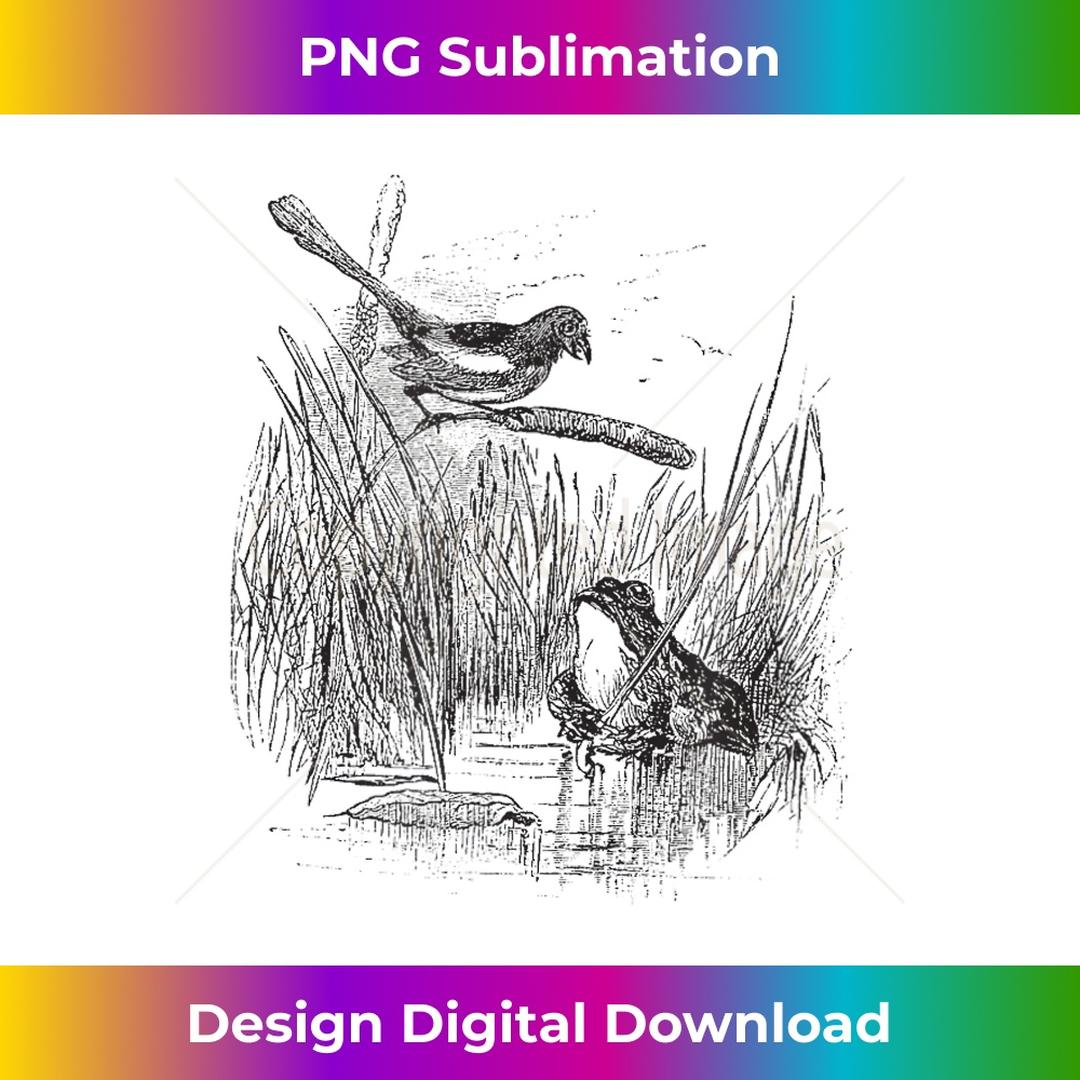 Cottage Core Frog and the Bird - Vintage Aesthetic | Inspire Uplift