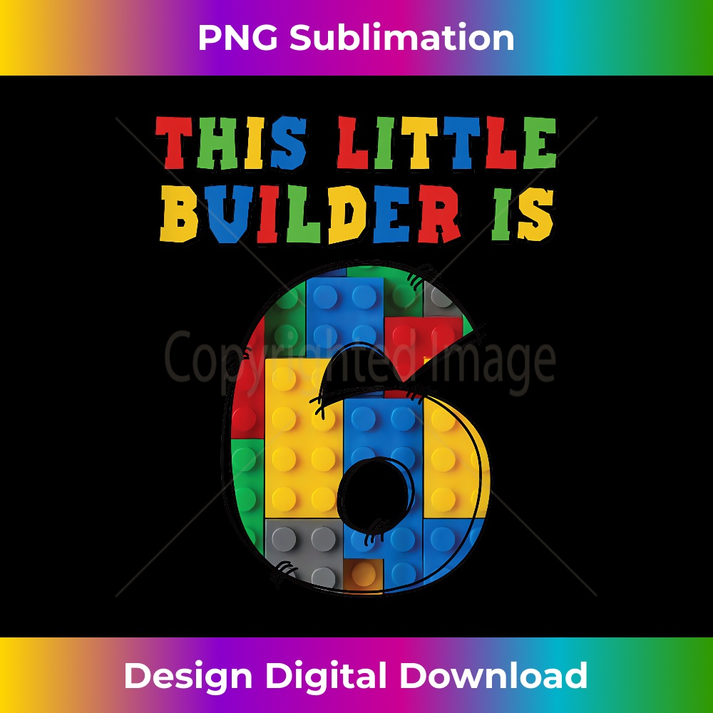 6th Birthday Boy Building Bricks Blocks Theme 6 Year Old - C | Inspire ...