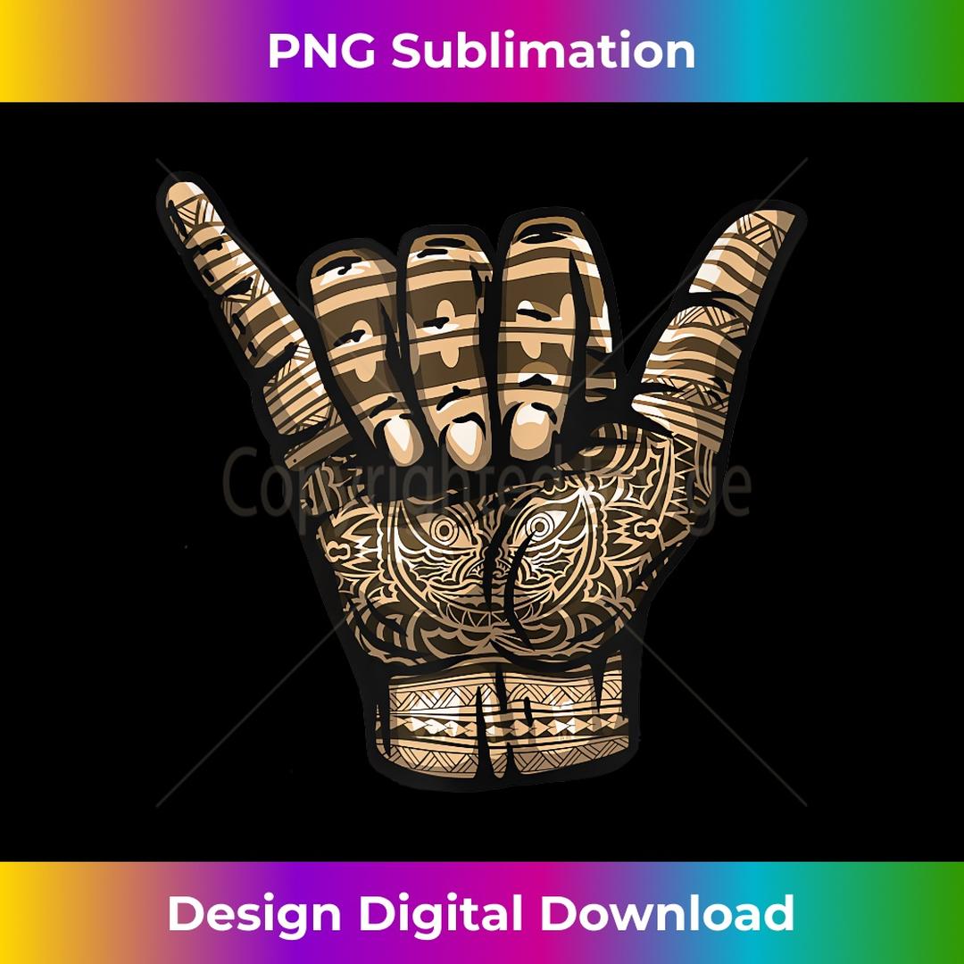 Polynesian Shaka Hand Art Tribal Tattoo 1 - High-Quality PNG | Inspire ...