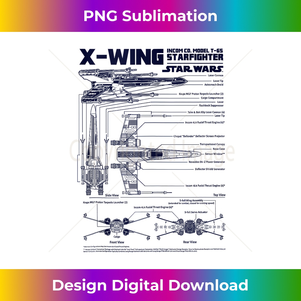 Star Wars X-Wing Schematics 1 - Exclusive PNG Sublimation Do | Inspire ...