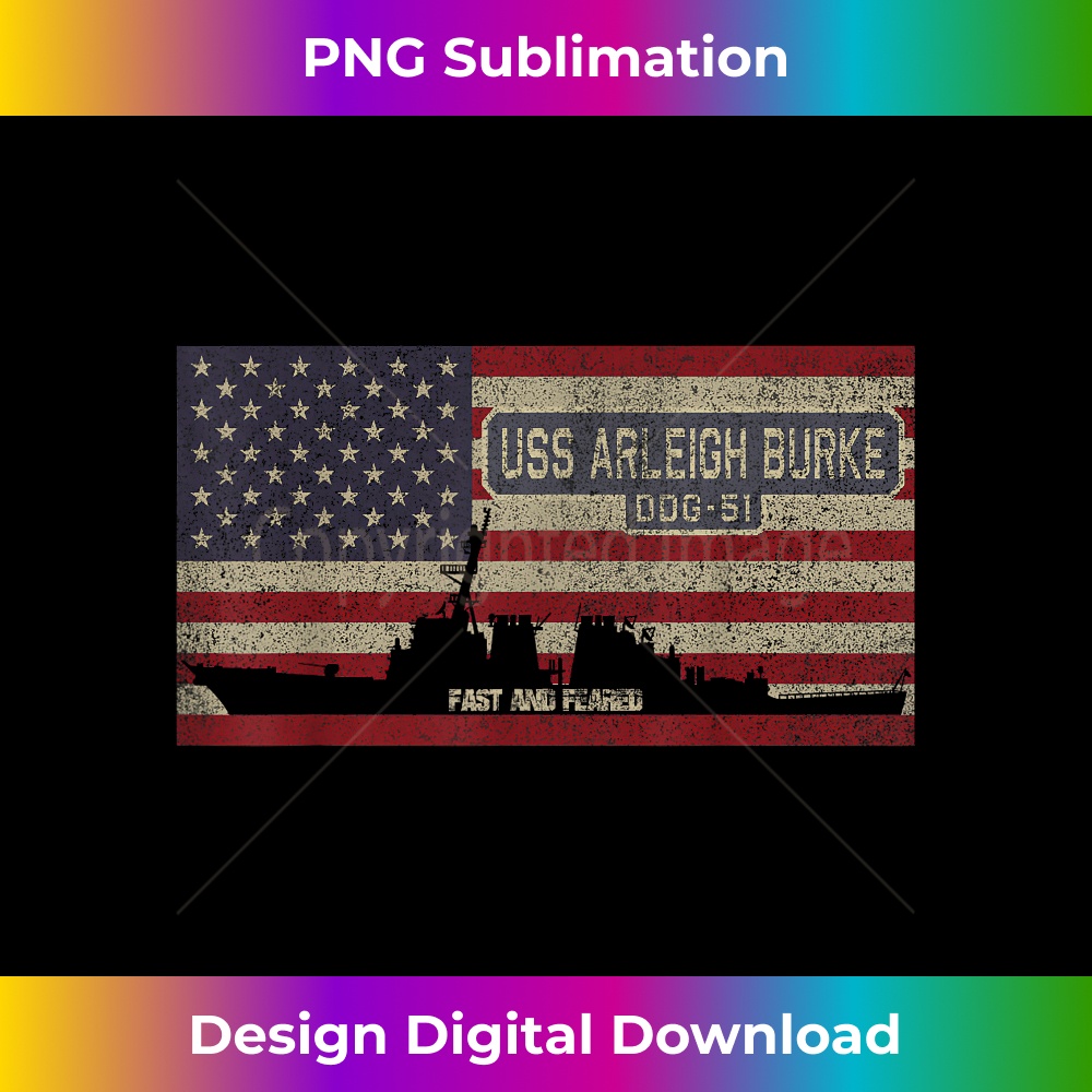 USS Arleigh Burke DDG-51 Destroyer Ship USA American Flag 2 | Inspire ...
