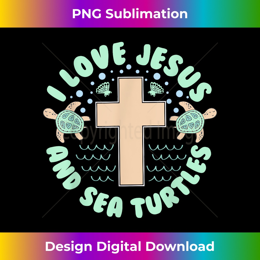 I Love Jesus & Sea Turtles Christian Faith Cross Beach - Aes | Inspire ...
