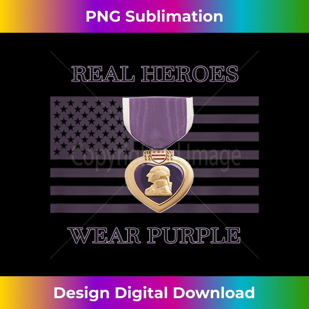 Purple Heart Shirt Real Heroes Wear Purple US Military Gift | Inspire ...