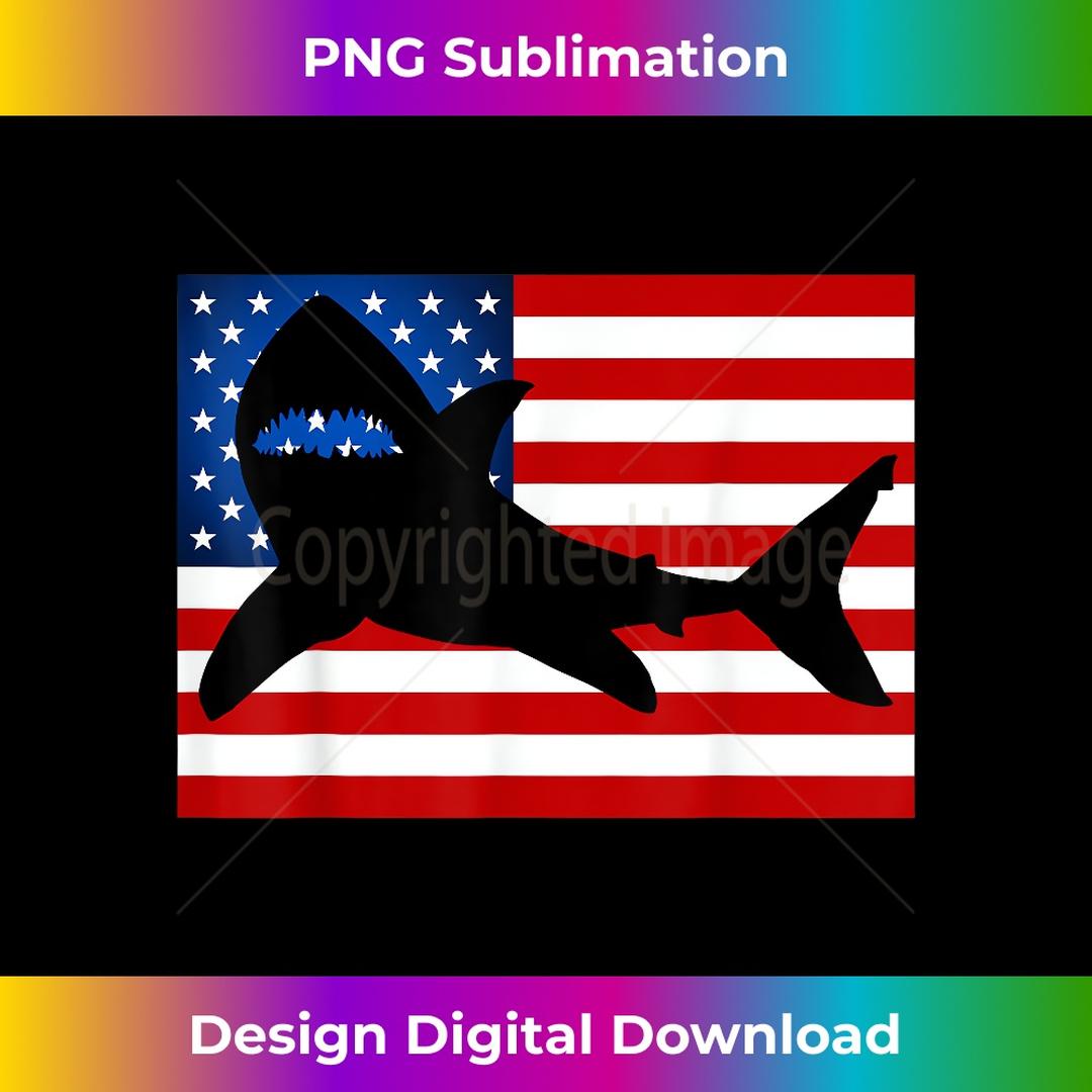Great White Shark Patriotic USA Flag - Shark | Inspire Uplift