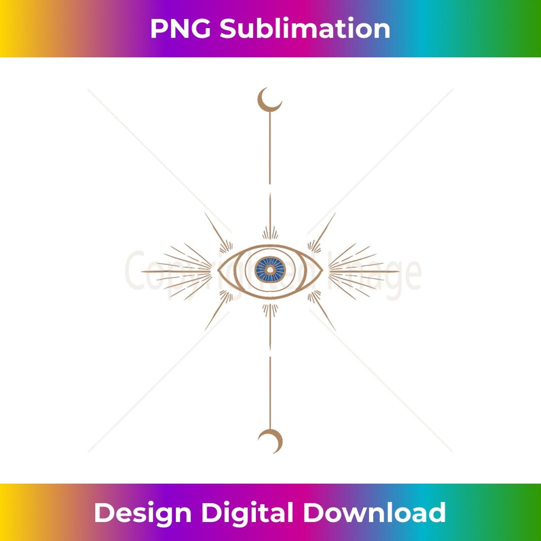 Minimal Half Moon Blue Evil Eye Galaxy Space Spiritual - Ret | Inspire ...
