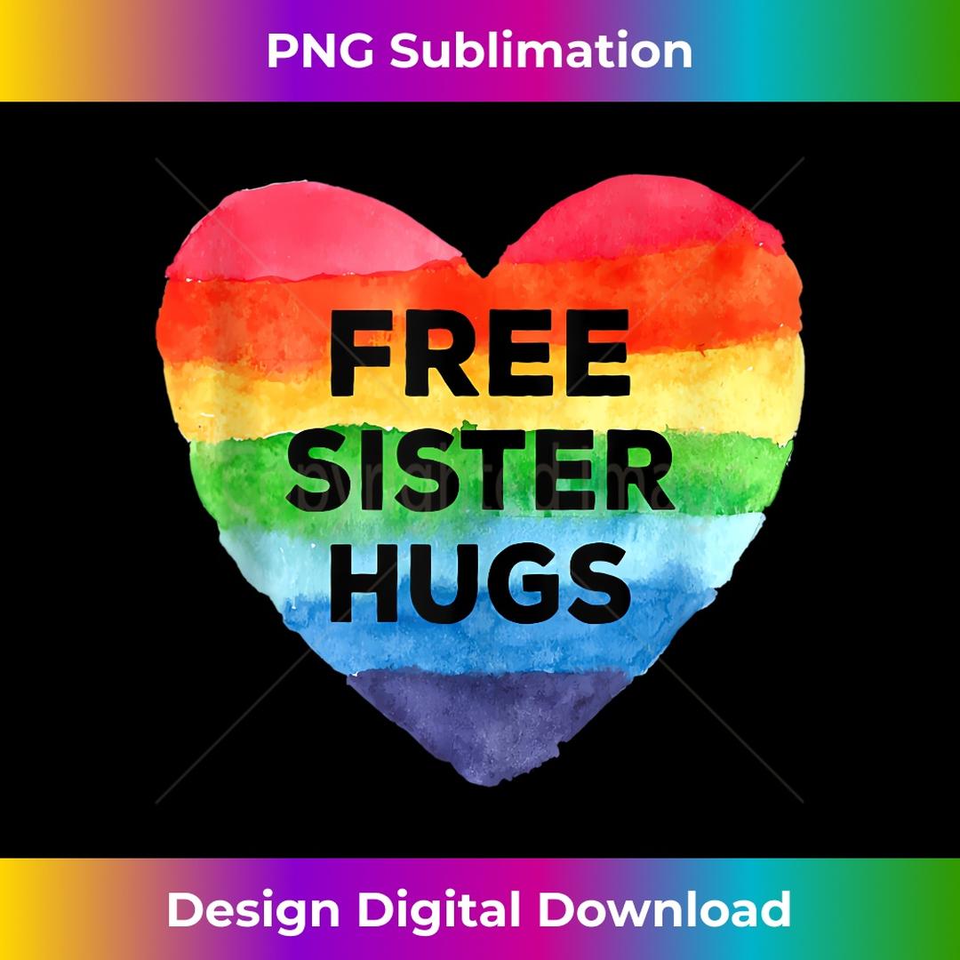 Free Sister Hugs LGBT Flag Heart Rainbow Pride Sister Day - | Inspire ...