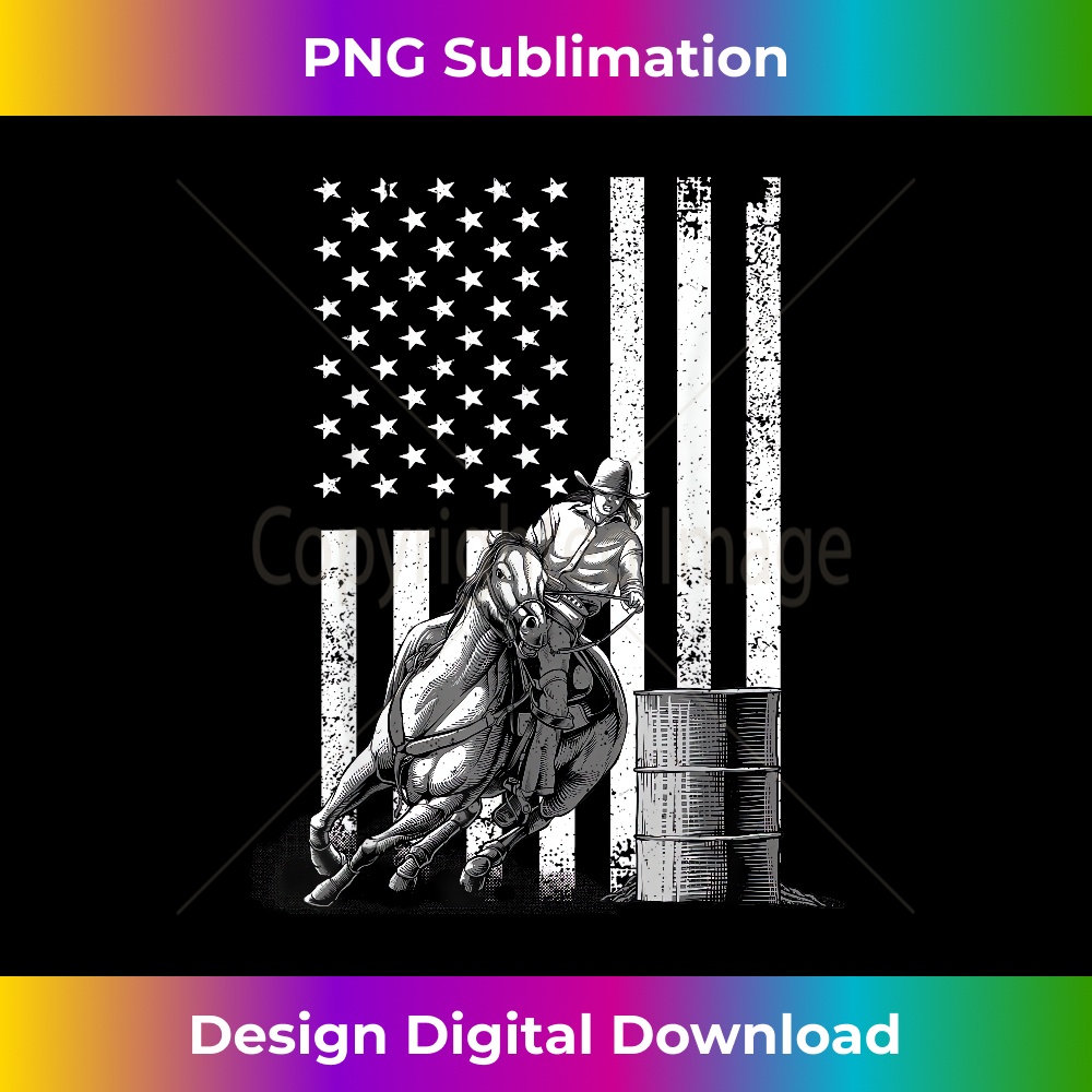 Cool Barrel Racing For Men Women Barrel Racer Rodeo US Flag | Inspire ...