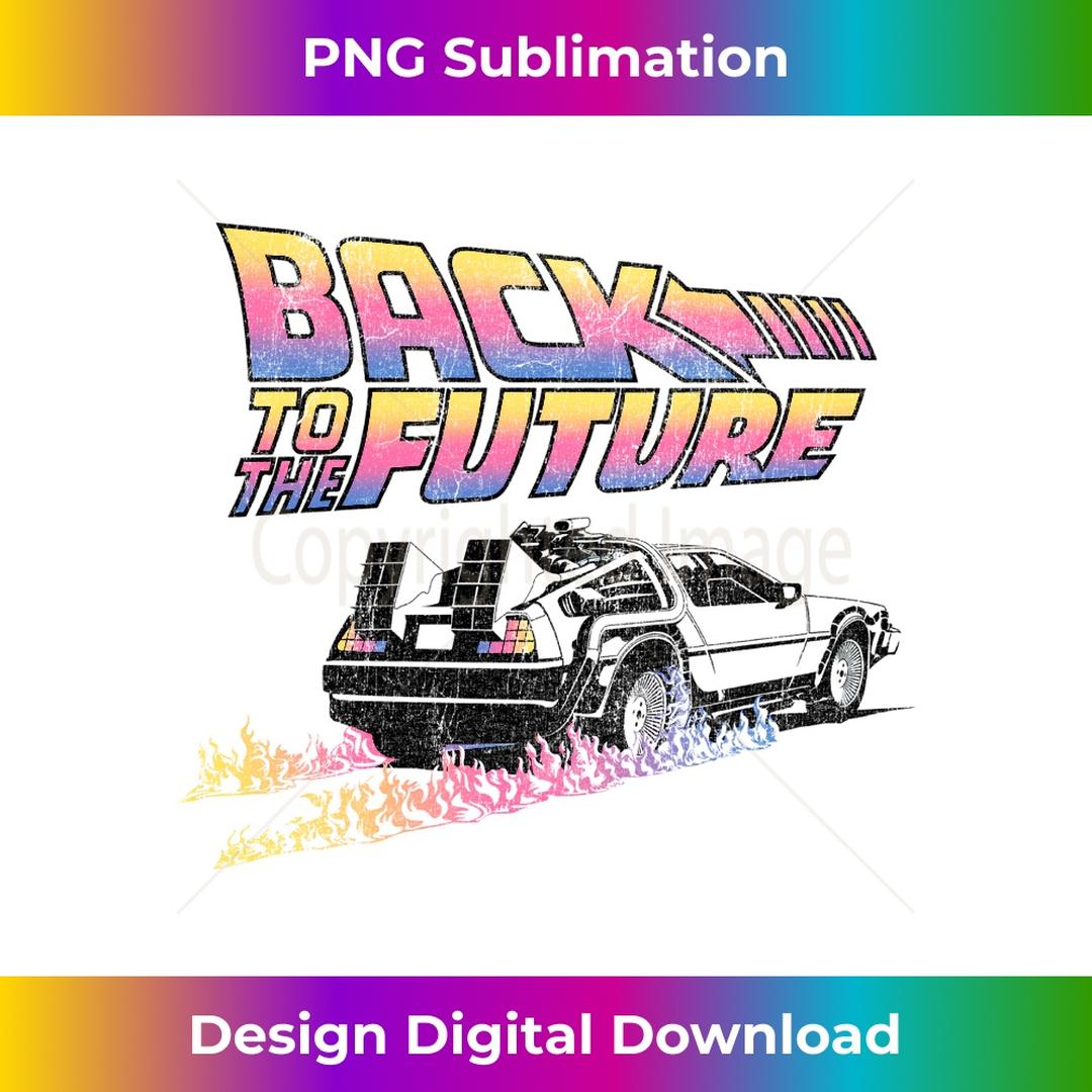 Back To The Future DeLorean Flames Long Sleeve - PNG Transpa | Inspire ...