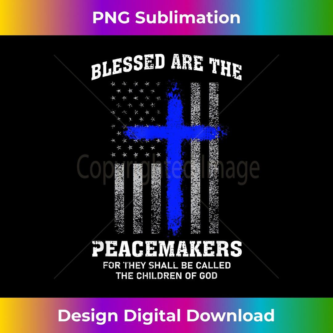 Blessed Are The Peacemakers Thin Blue Line Cross - Exclusive | Inspire Uplift