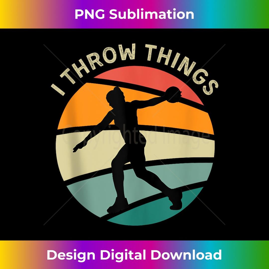 Retro Vintage I Throw Things Discus Thrower Girl Throwing 2 | Inspire ...