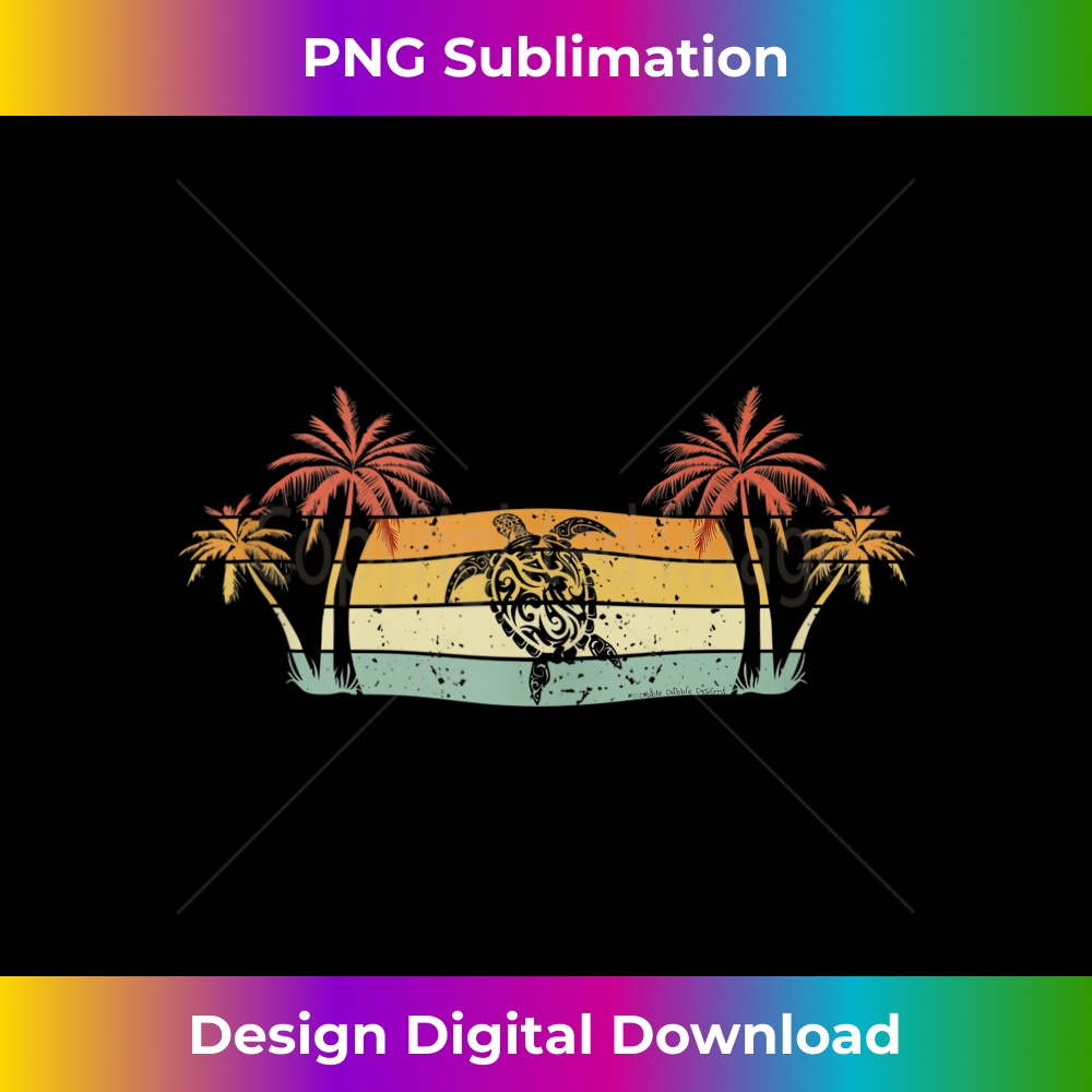 Tropical Palm Trees with Sea Turtle - Beach Vacation 2 | Inspire Uplift