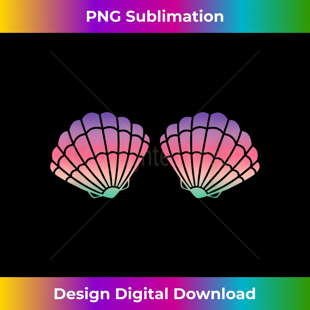 Mermaid Clam Shell Bra For Girls Purple Rainbow Seashells 1 | Inspire ...