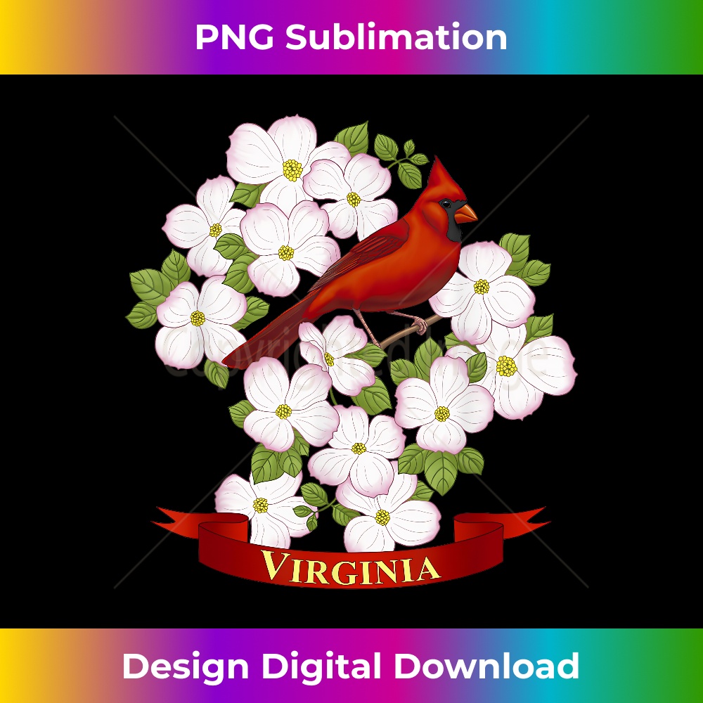 Virginia Red Cardinal State Bird & Pink Dogwood Flowers - Sp | Inspire ...