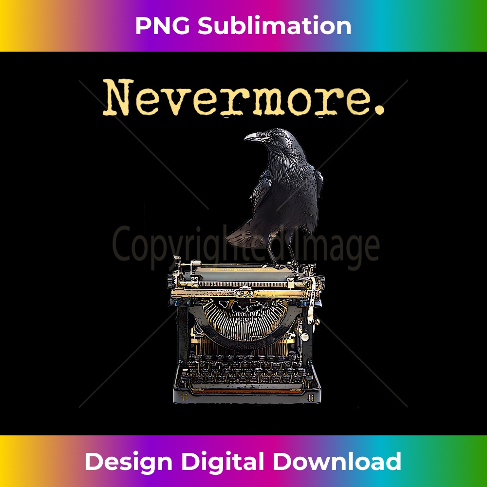 Womens Quote the Raven Nevermore Crow on a Typewriter V-Neck | Inspire Uplift