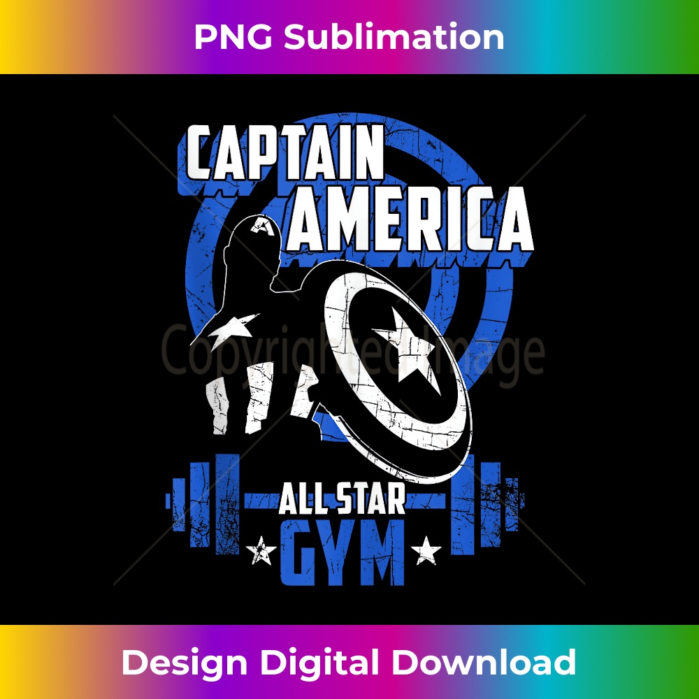 Marvel Captain America All Star Gym Outline Portrait Tank To | Inspire ...