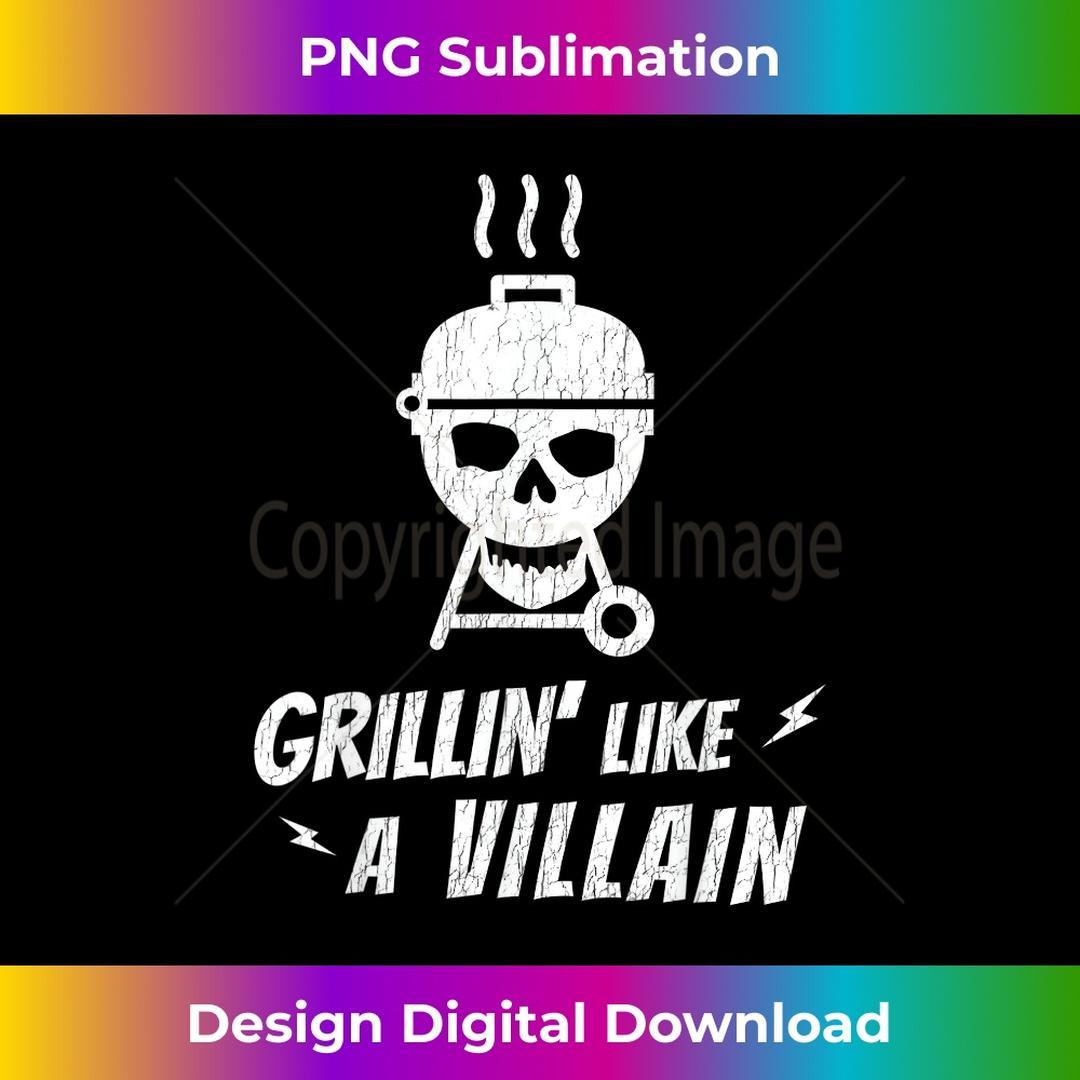 BBQ Grilling Like A Villain Men's Cool Skull Grill Graphic - | Inspire ...