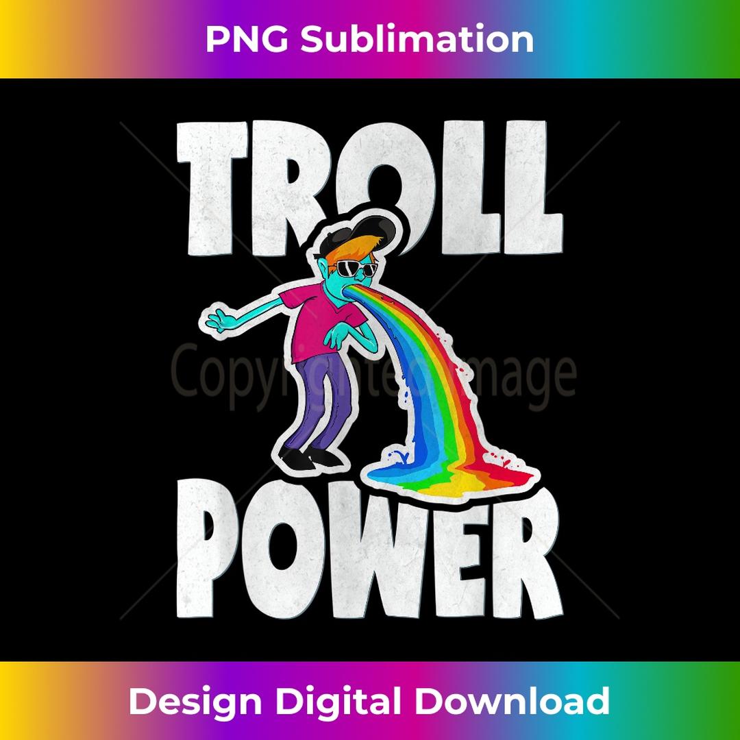 Troll Power Vintage Retro Funny Rainbow Vomit Trolls 2 - Pre | Inspire ...