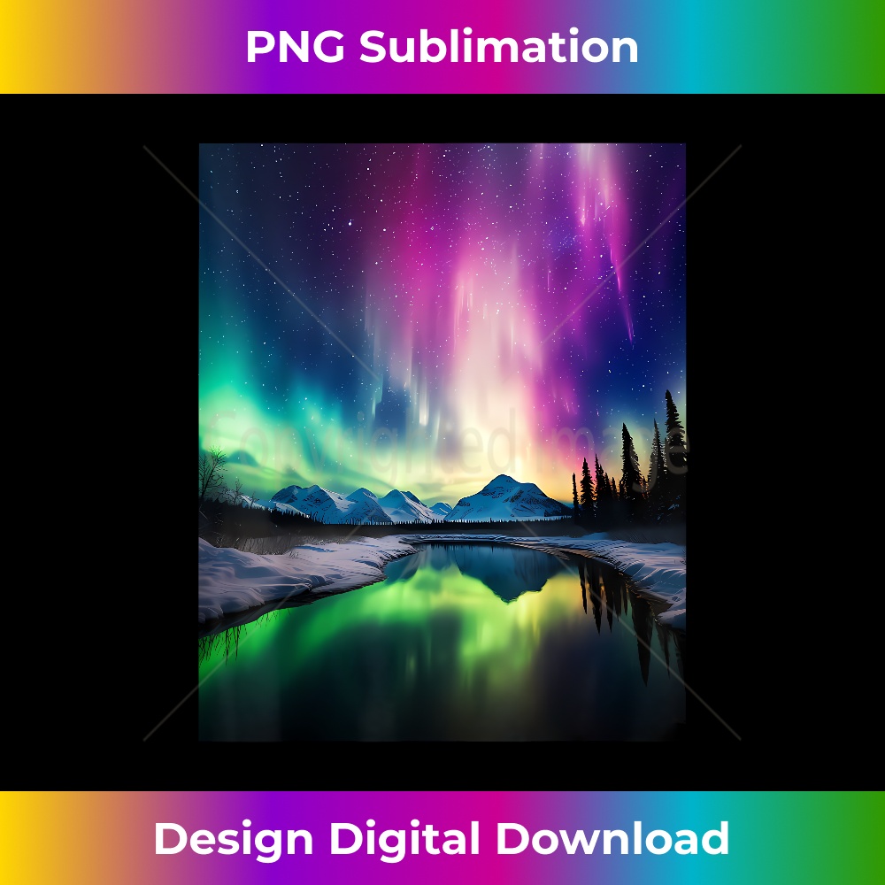 Alaska Landscape Aurora Borealis Northern Lights Vacay Merch - Inspire ...