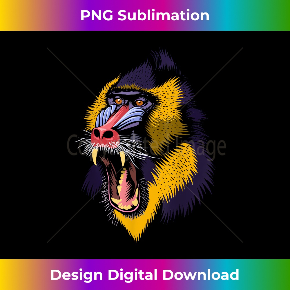 Large-fanged mandrill monkey - Instant PNG Sublimation Downl | Inspire ...