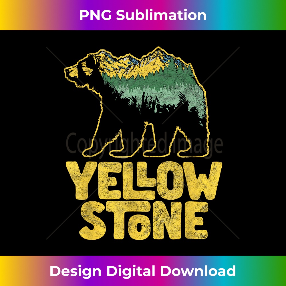 Yellowstone National Park Grizzly Illustration Graphic - Tre - Inspire ...