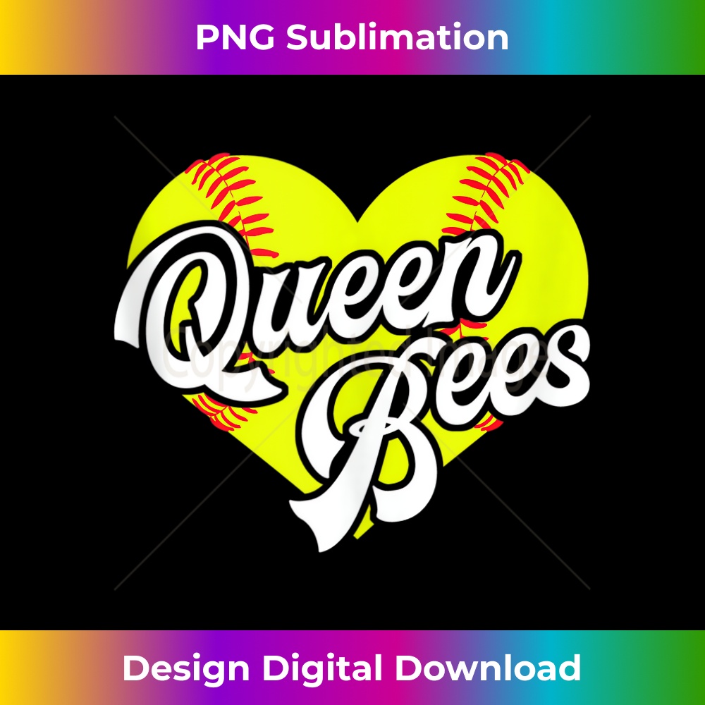 Softball Heart Queen Bees Team T-Ball League Girls Gift Tank | Inspire ...