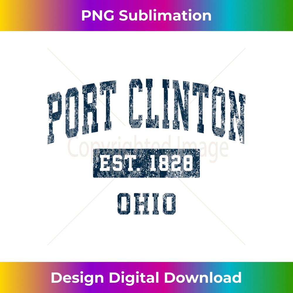 Womens Port Clinton Ohio OH Vintage Sports Design Navy Print | Inspire ...