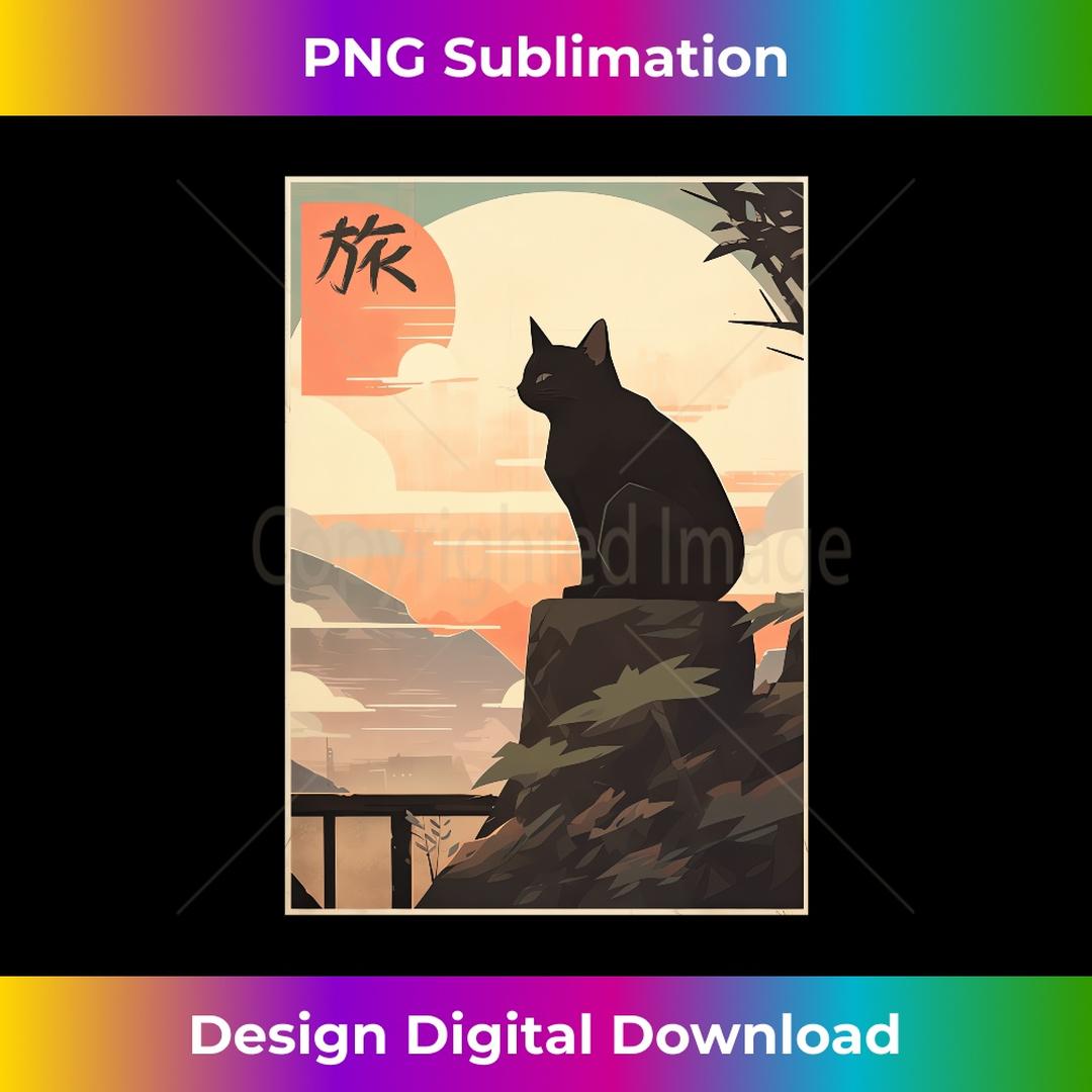 Vintage Japanese Scenery Kanji Writing Journey Black Cat 2 - | Inspire ...
