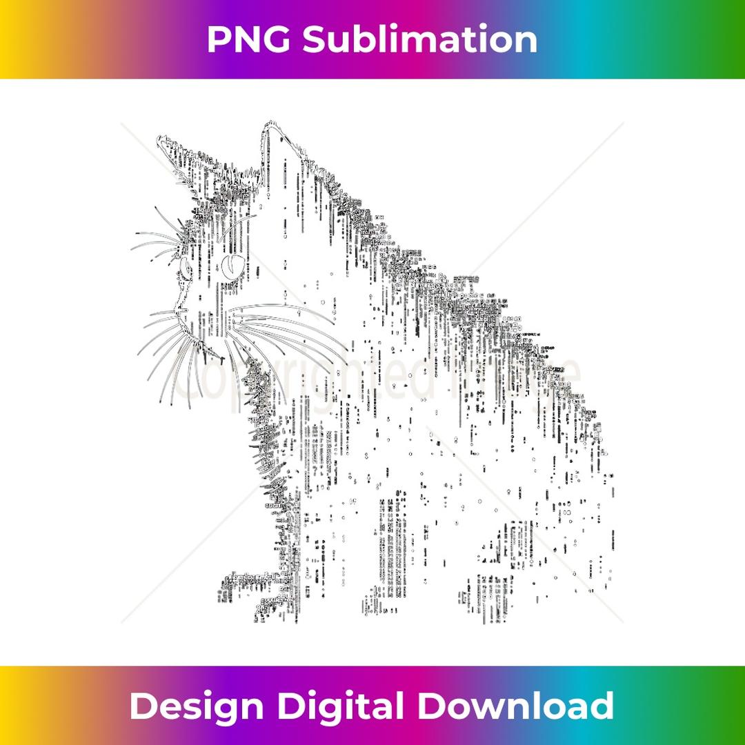 Retro Cat ASCII Computer Science Funny Black Cat 1 - PNG Sub | Inspire ...