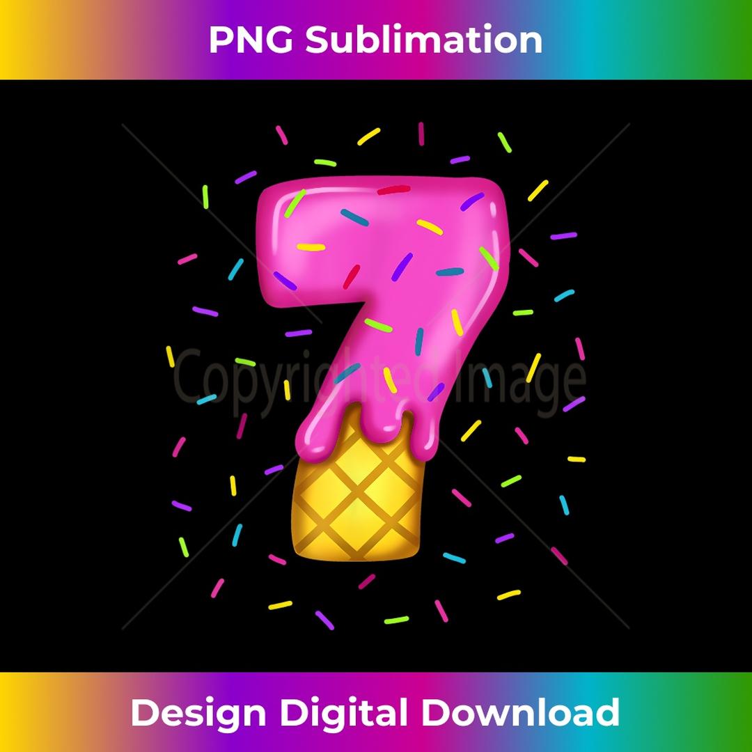 Pink Melting Ice cream Number 7 th birthday sweets sprinkles | Inspire ...