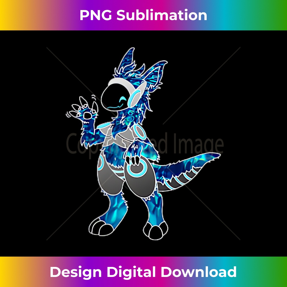Protogen Fursuit Furry Fursona waving hello blue tie dye 1 - | Inspire ...