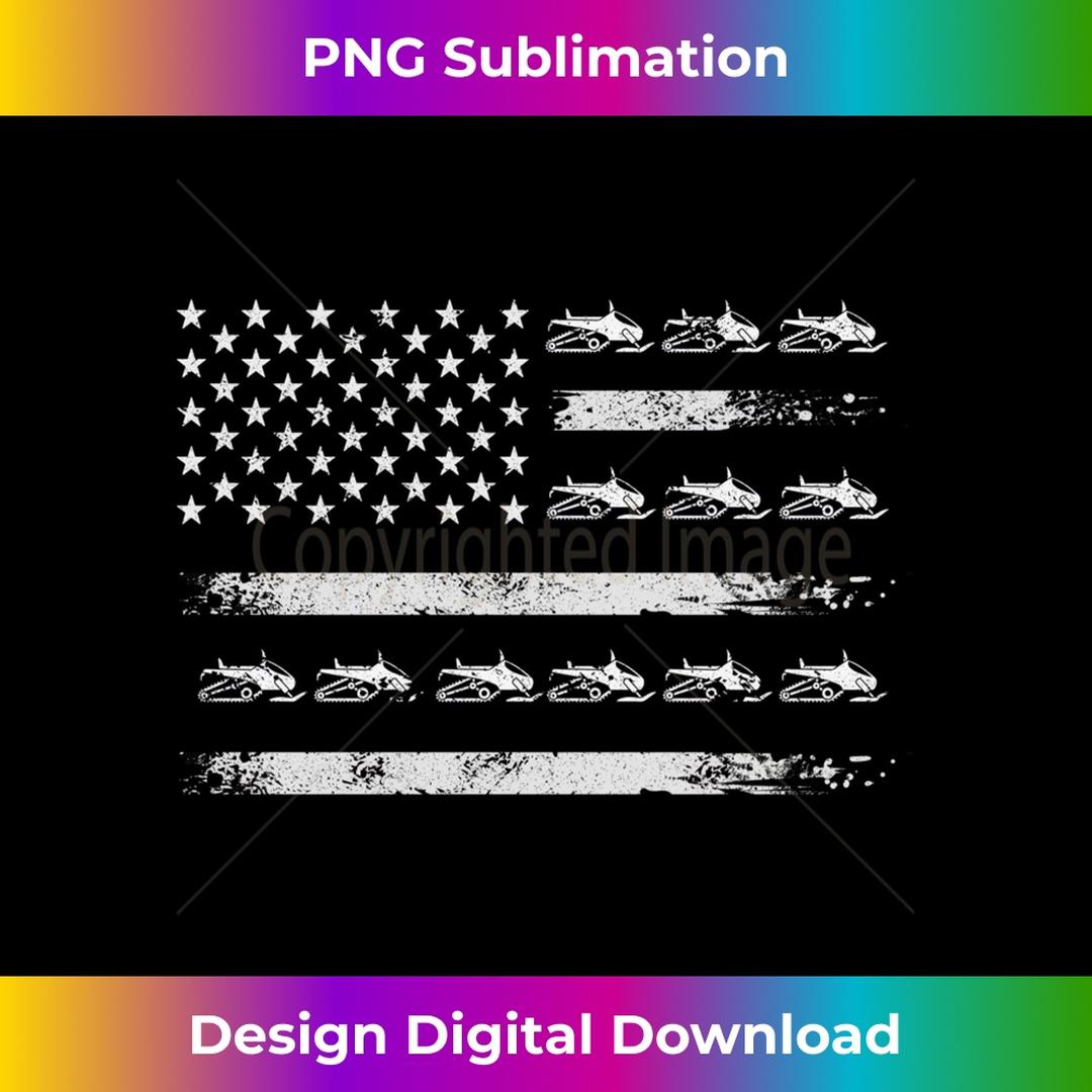 Snowmobile Sledding Winter Snow - US Flag Snowmobiling | Inspire Uplift