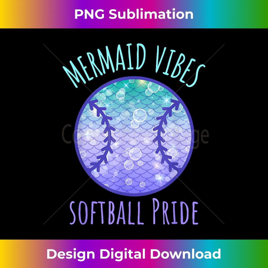 Mermaid Vibes Softball Girl Fishtail Ocean Team Shell Games | Inspire ...