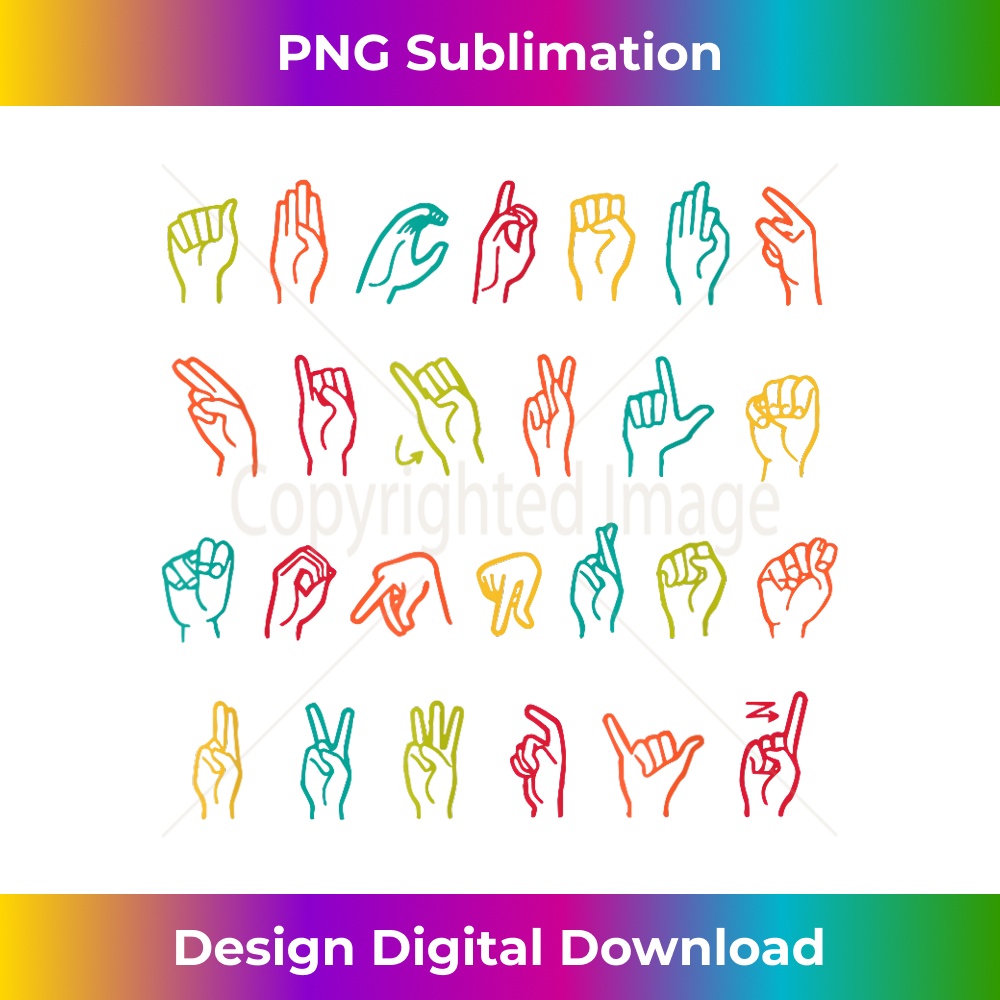 ASL Alphabet Colored American Sign Language ASL Teacher - PN - Inspire ...