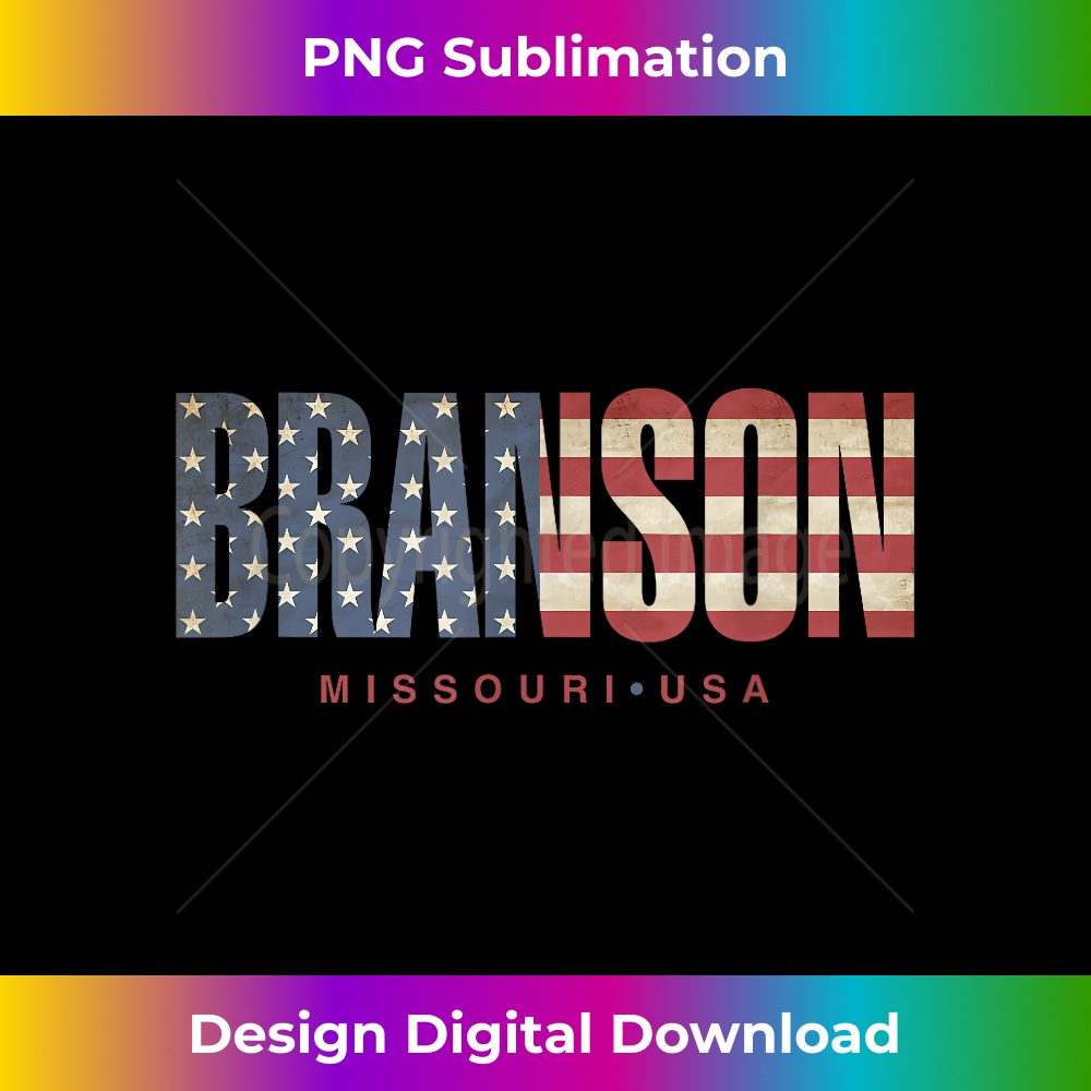 Branson Missouri Vintage American Flag Design - High-Resolut | Inspire ...