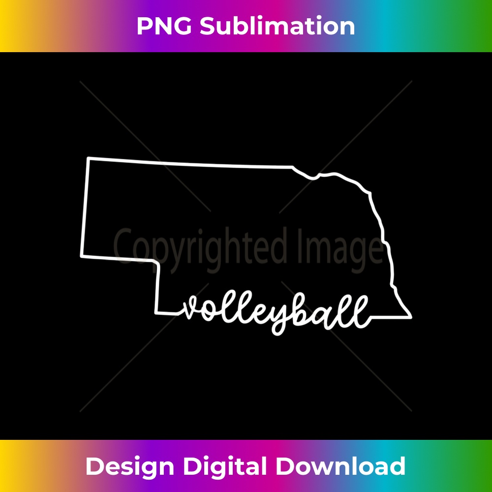 State of Nebraska Outline with Volleyball Script ACJ227b Lon | Inspire ...
