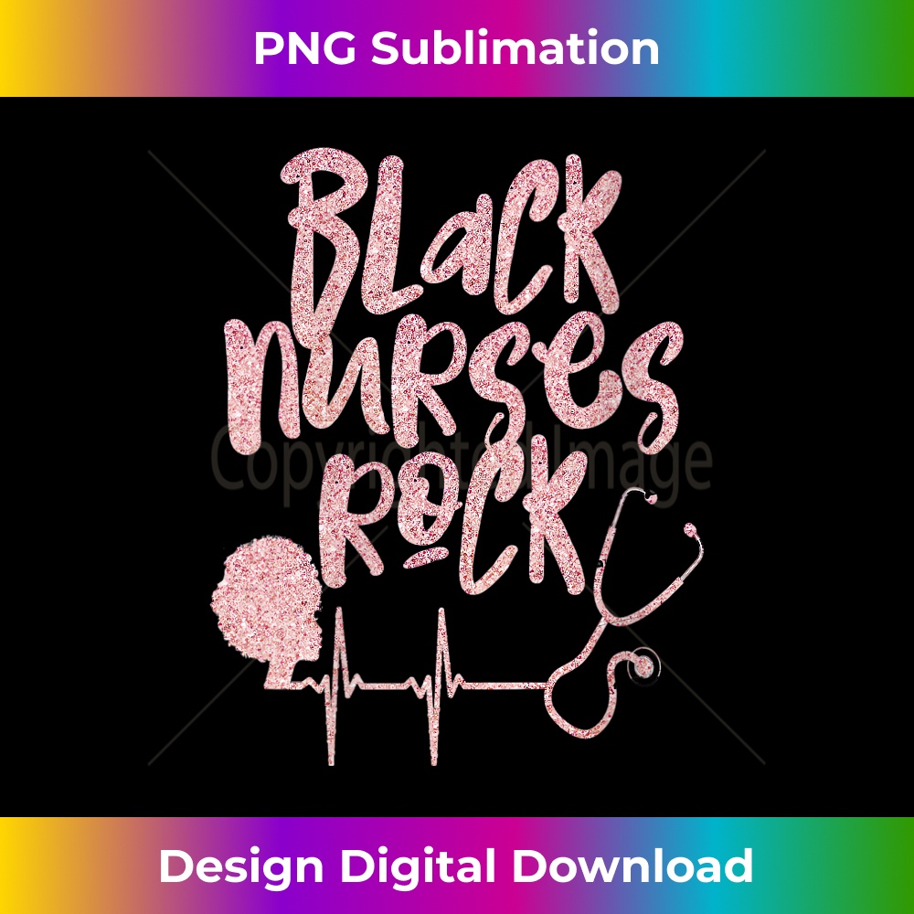 Womens Black Nurses Rock Afro Rose Heartbeat RN Nursing V-Ne | Inspire ...