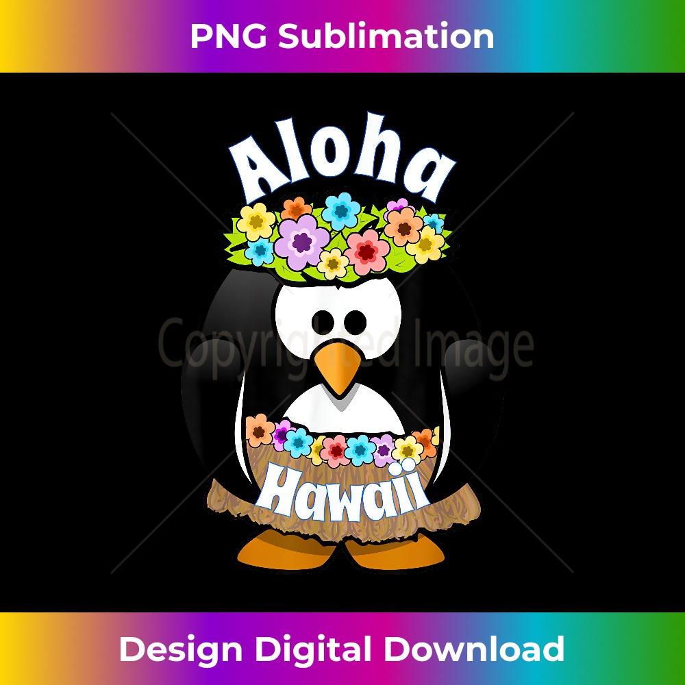 Hawaiian Hula Dancing Penguin Aloha Hawaii - Signature Subli | Inspire ...
