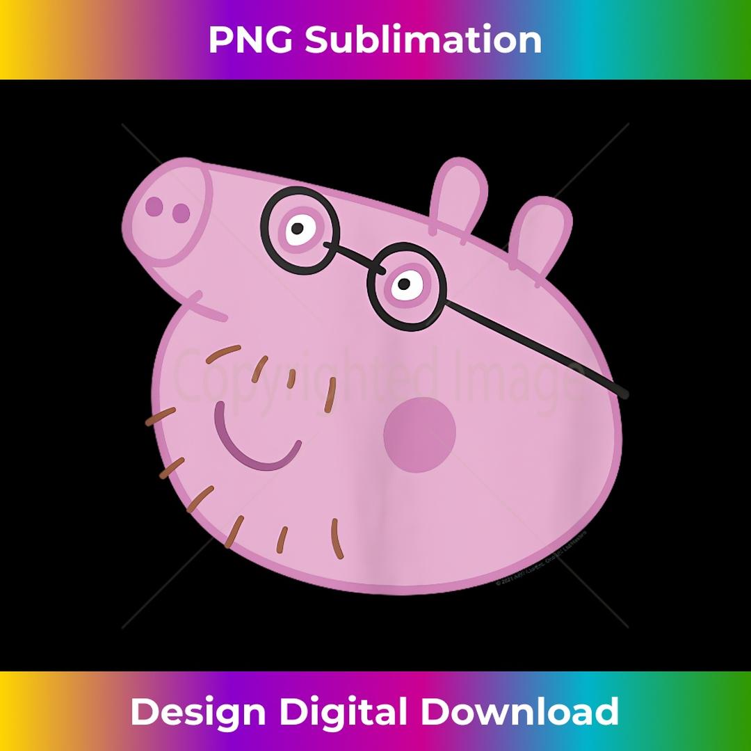 Peppa Pig Happy Daddy Pig Big Face Tank Top 2 - Premium Subl | Inspire ...