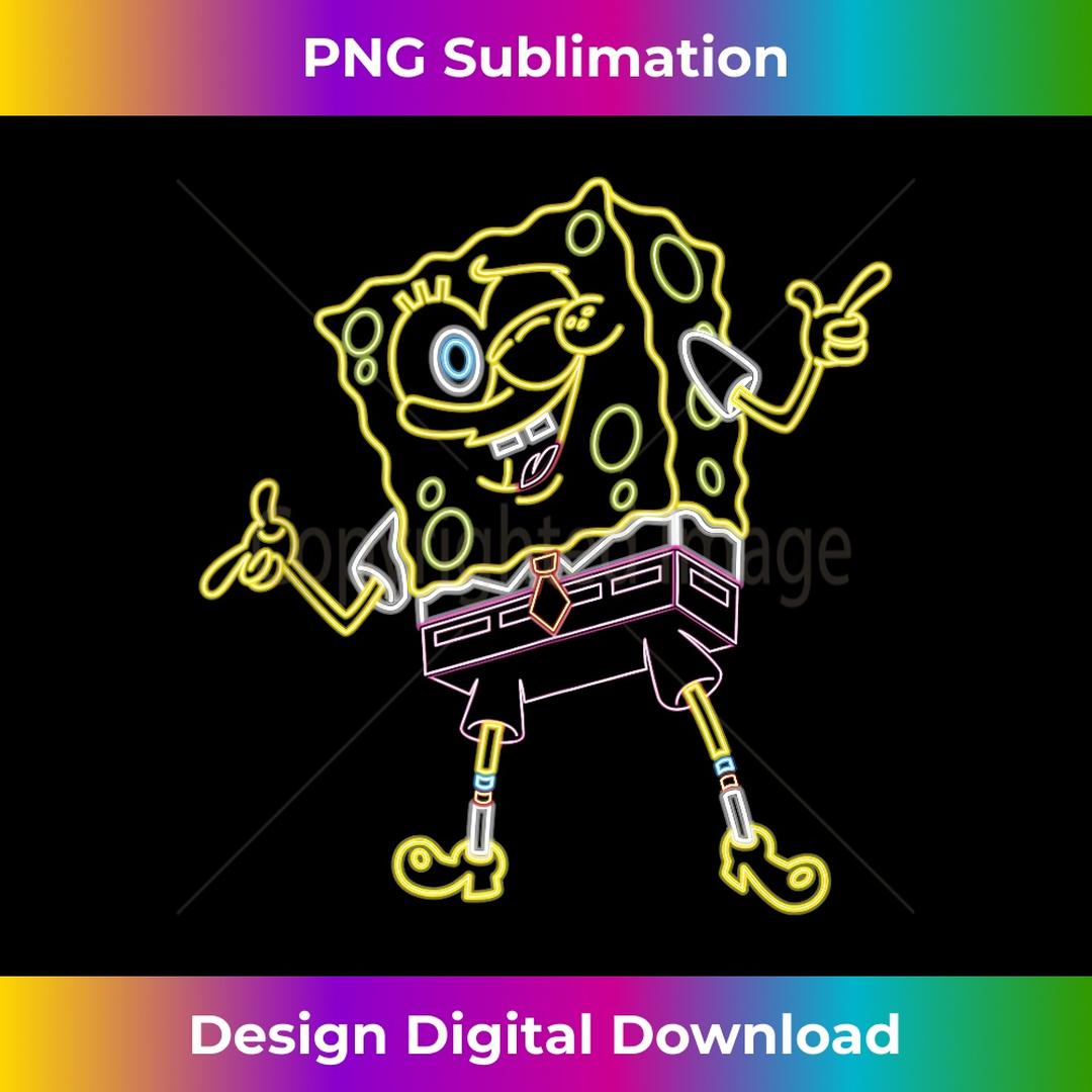 SpongeBob SquarePants Winking Neon Outline Tank Top - PNG Su | Inspire ...