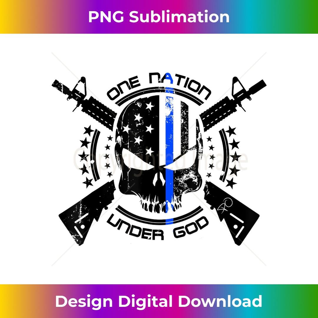 Epic One Nation Under God Thin Blue Line T Shirt USA Flag - | Inspire ...