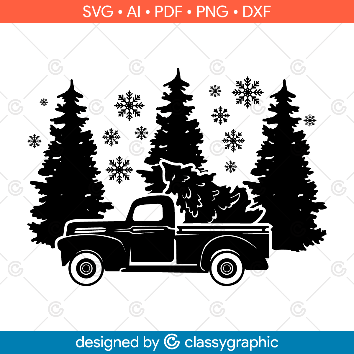 christmas truck with tree svg - Inspire Uplift