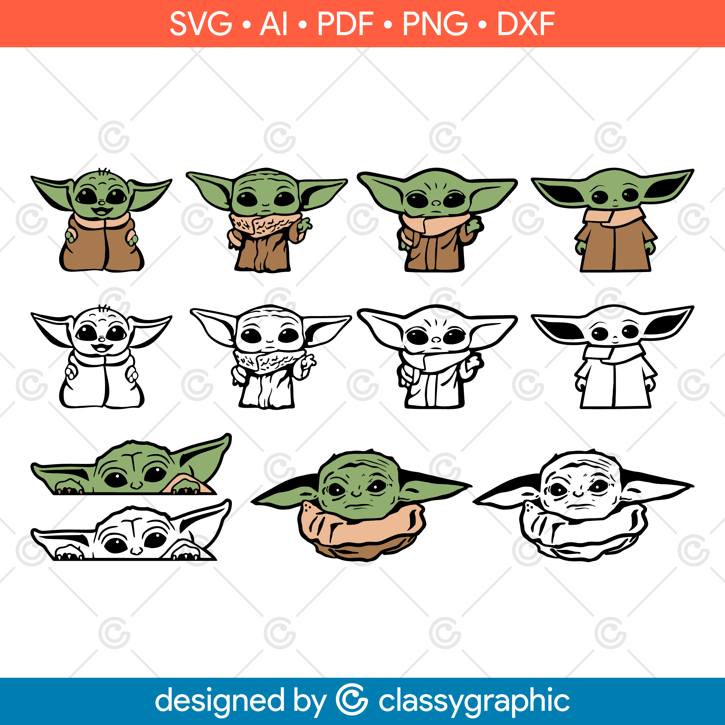 Baby Yoda Svg Bundle, baby yoda face svg, star wars svg file | Inspire ...