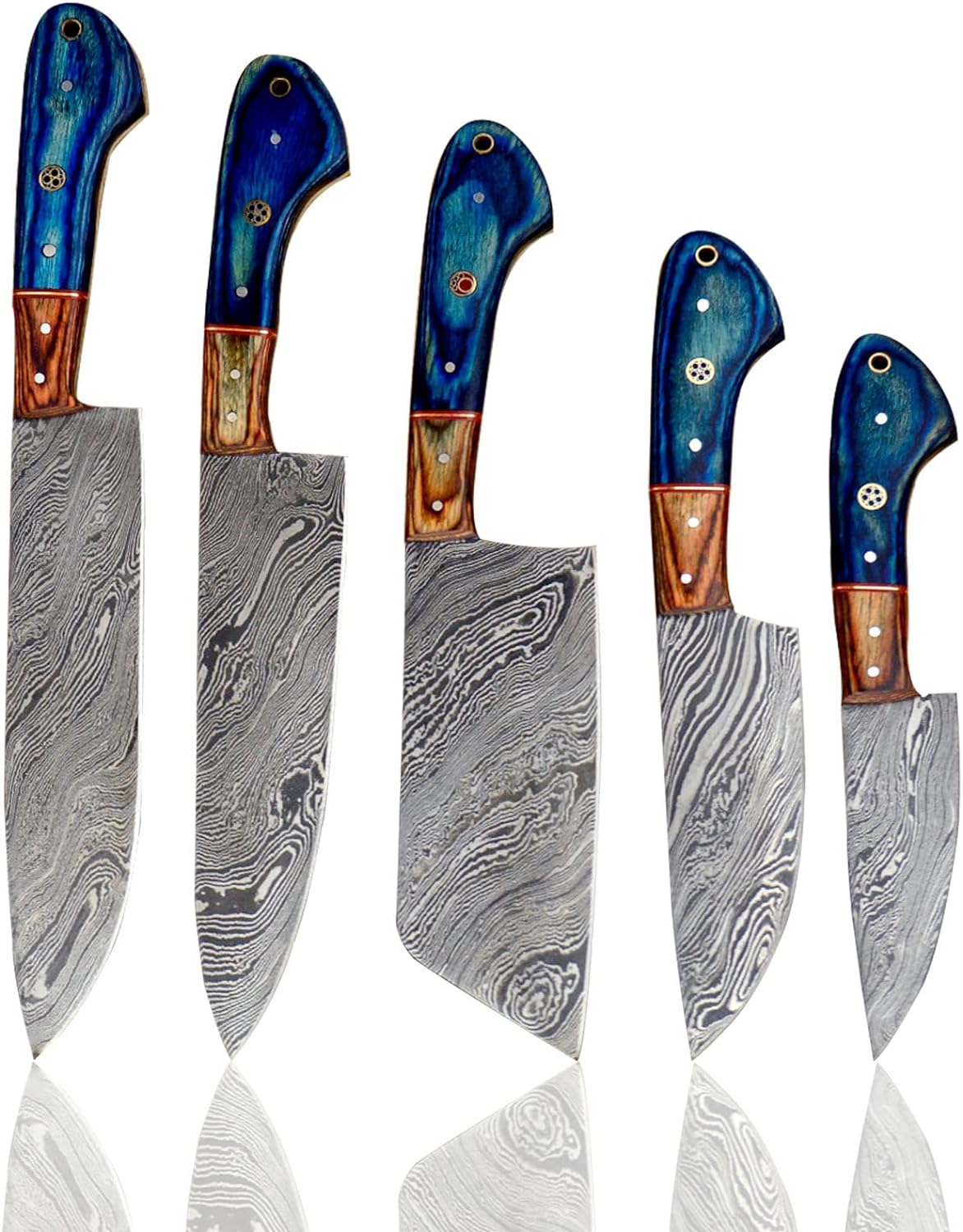 WARIVO KNIFE - Handmade 5 Pieces Set, Knife Hand Forged Chef | Inspire ...