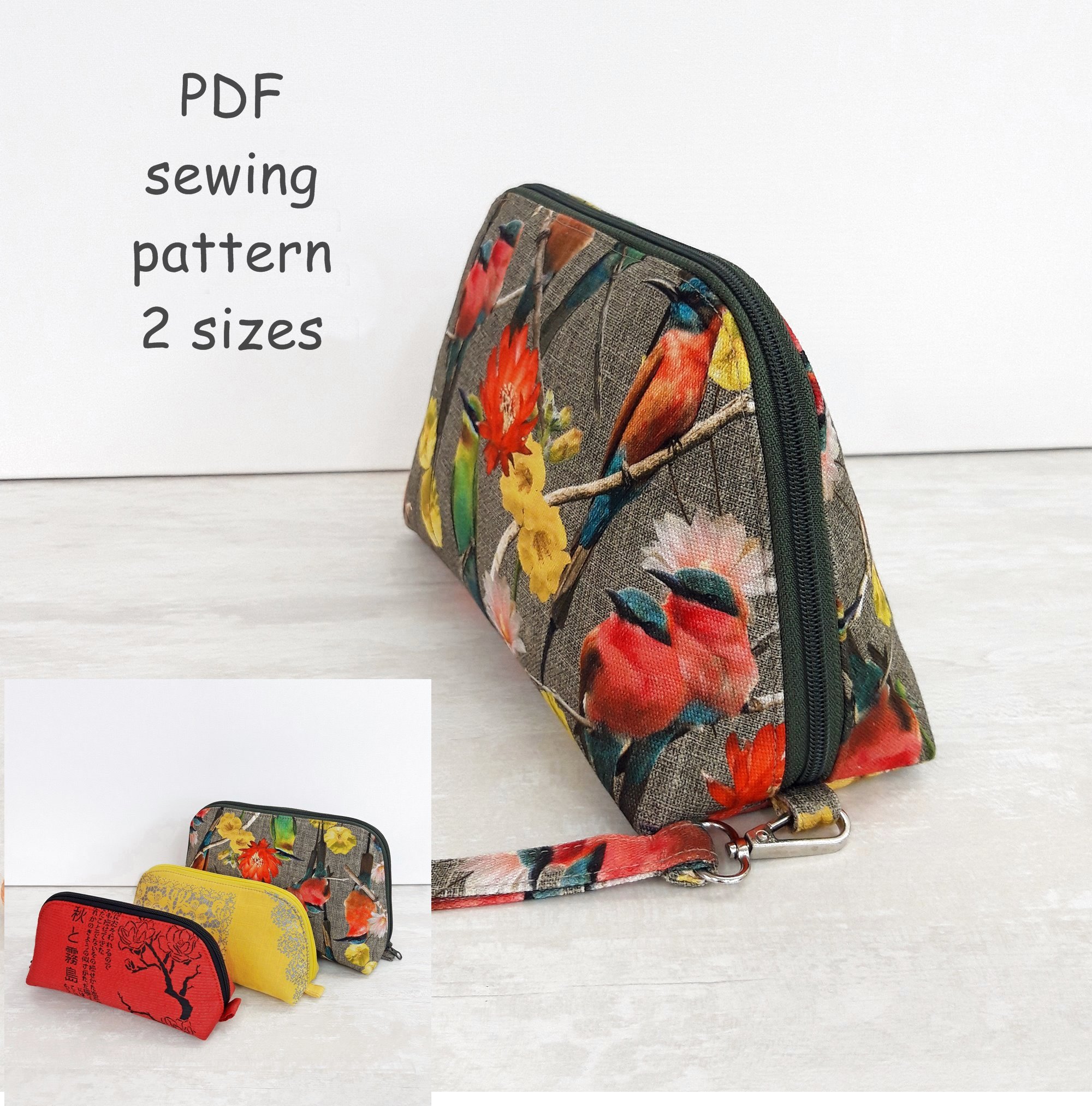 Main pouch, PDF sewing pattern, diy, zipper toiletry, glasse | Inspire ...