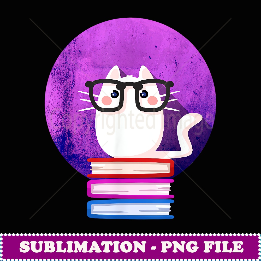 Nerdy Cat Funny Book Nerd Librarians - Exclusive PNG Sublima | Inspire ...