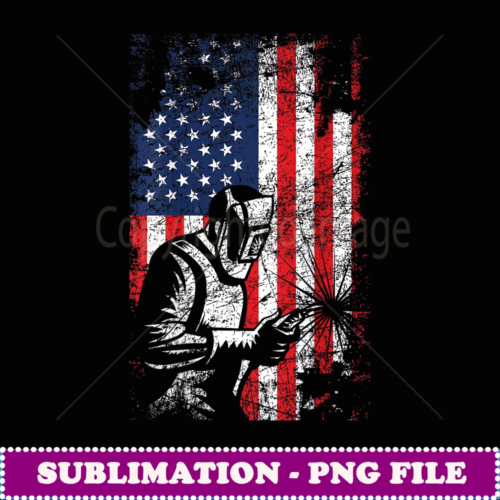 Welding American Flag Welder Fathers Day Design On Back - De | Inspire ...
