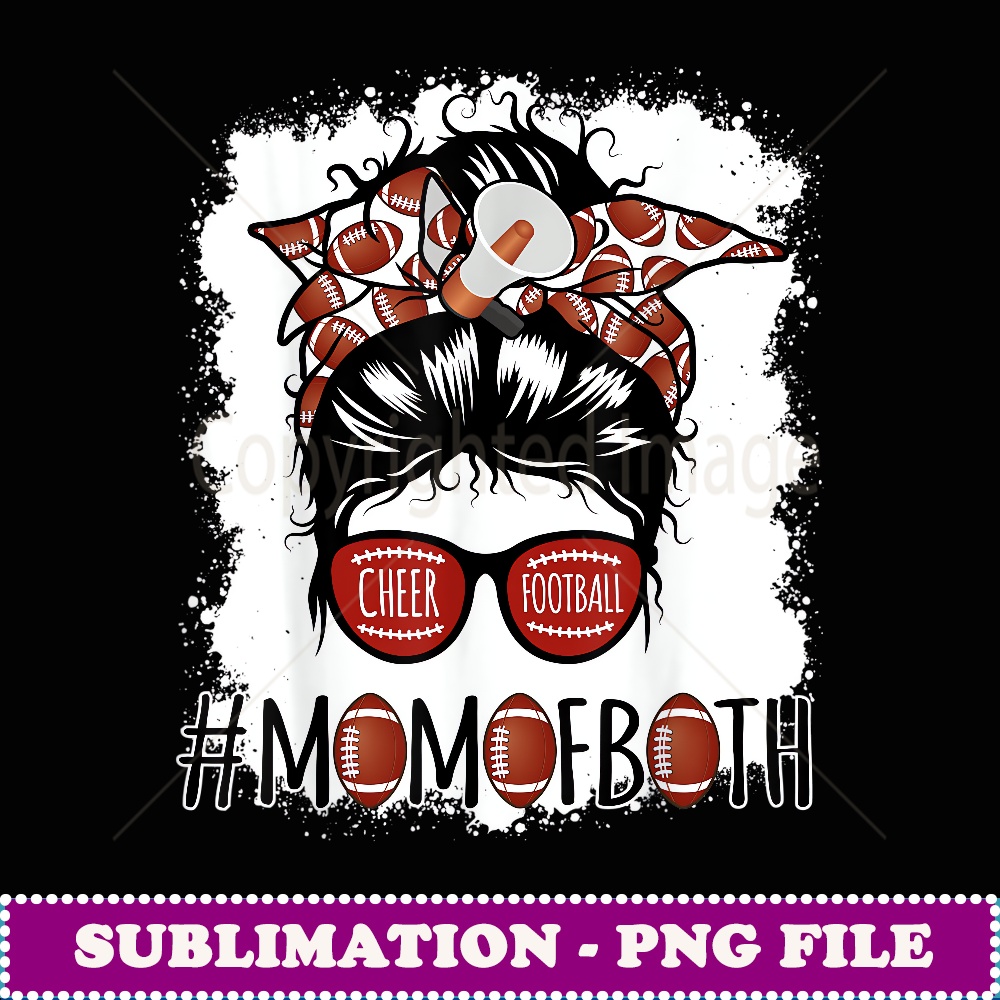 Cheer Football Cheerleading Mom Of Both Messy Hair Bun - Exc | Inspire ...