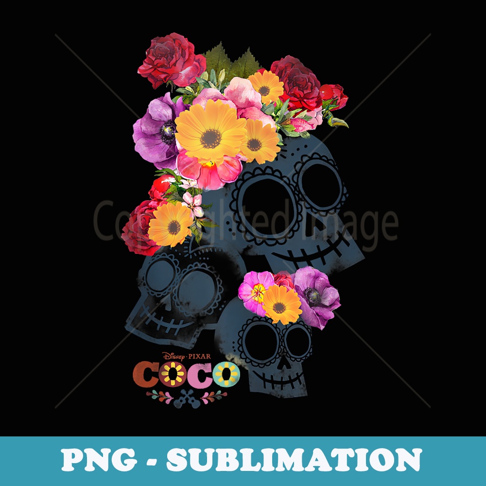 Disney Pixar Coco Calaveras Floral Skulls - Unique Sublimati | Inspire ...